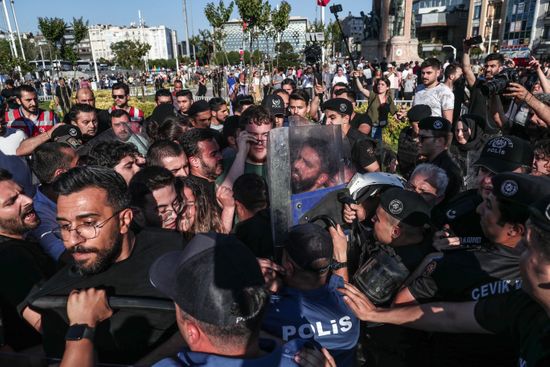 Protesters Shout Slogans They Clash Turkish Editorial Stock Photo ...