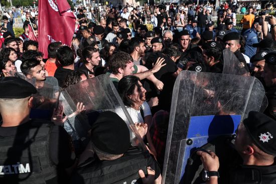 Protesters Shout Slogans They Clash Turkish Editorial Stock Photo ...