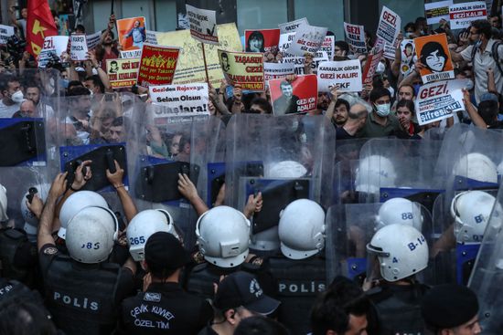 Protesters Shout Slogans They Clash Turkish Editorial Stock Photo ...