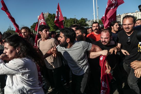 Protesters Shout Slogans They Clash Turkish Editorial Stock Photo ...