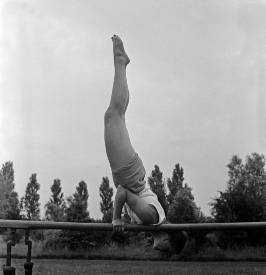 Woman Doing Exercise Asymmetrical Bars Logau Editorial Stock Photo ...