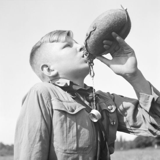 Hitler Youth Drinking His Waterbottle Germany Editorial Stock Photo ...