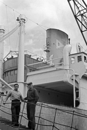 Two Men On Gangway Factory Vessel Editorial Stock Photo - Stock Image ...