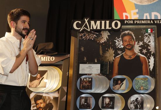 Colombian Singer Camilo Poses During Press Editorial Stock Photo ...