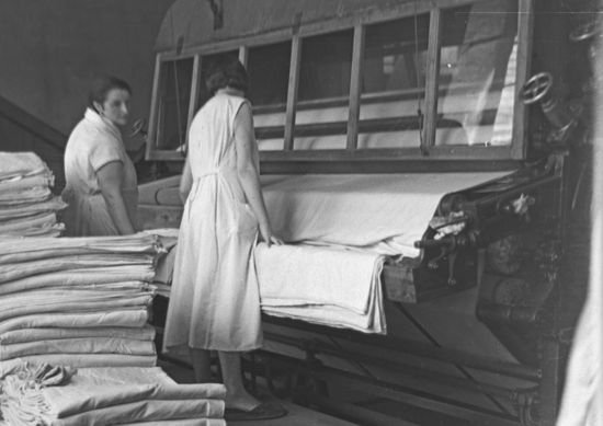 Female Staff Members Ironing Laundry Mitropa Editorial Stock Photo ...
