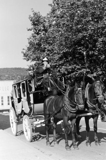 Coachman Wearing Traditional Uniform Trumpeting His Editorial Stock ...
