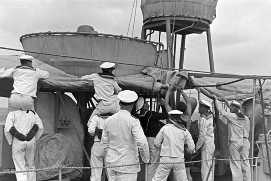Sailors Working On Deck Ship Usedom Editorial Stock Photo - Stock Image ...