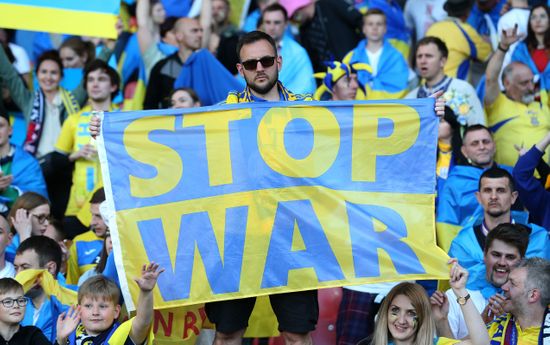 Ukrainian Fans Cheer During Fifa World Editorial Stock Photo - Stock ...