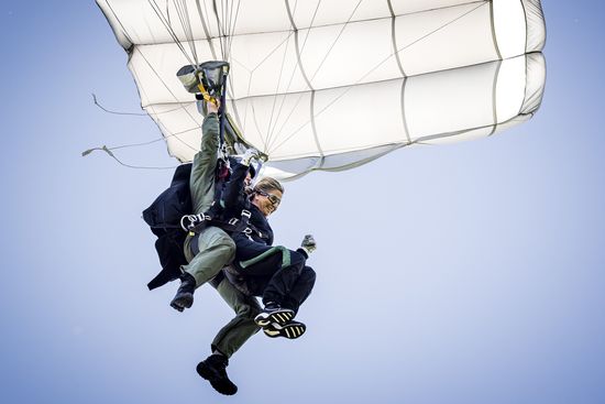 Queen Maxima Makes Parachute Jump Out Editorial Stock Photo - Stock ...
