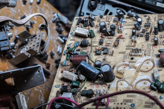 Broken Circuit Board Seen Amidst Other Editorial Stock Photo - Stock ...