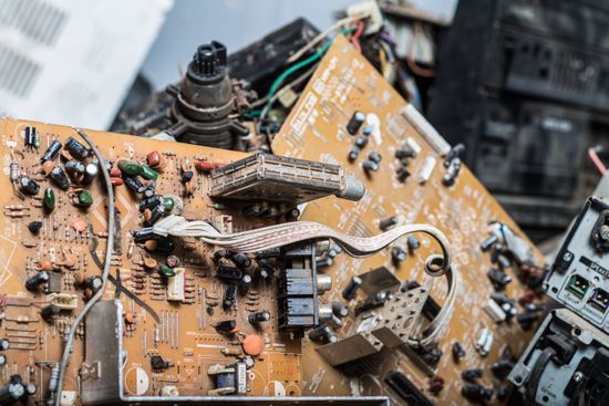 Broken Circuit Board Seen Amidst Other Editorial Stock Photo - Stock ...