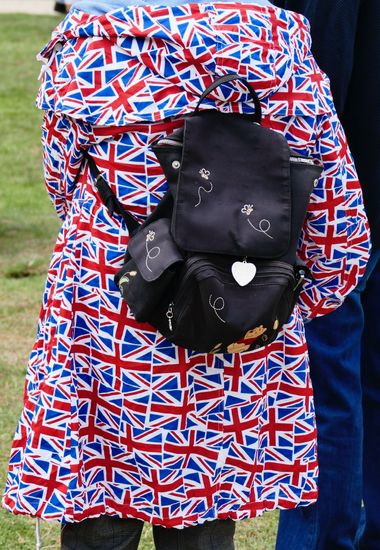 Woman Wear Union Jack Coat Editorial Stock Photo - Stock Image ...