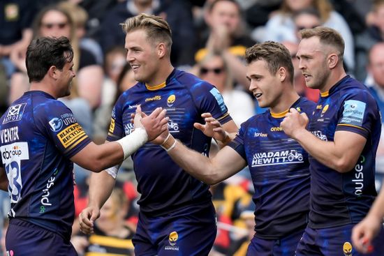 Jamie Shillcock Worcester Warriors Celebrates Teammates Editorial Stock ...