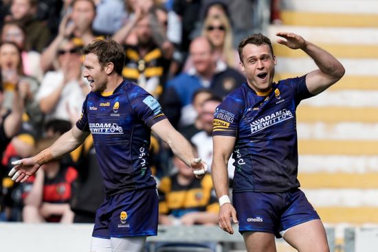 Jamie Shillcock Worcester Warriors Celebrates Scoring Editorial Stock ...