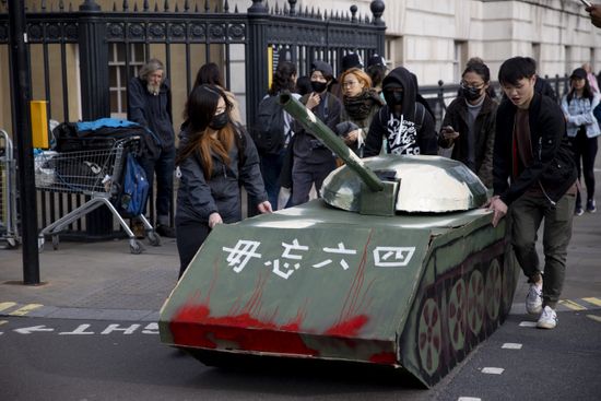 Young Hongkongers Seen Rolling Tank Made Editorial Stock Photo - Stock ...