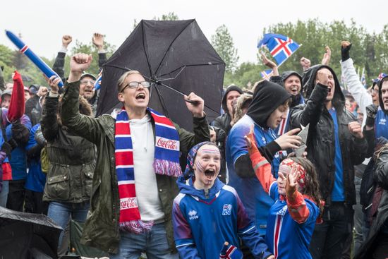 Icelandic Soccer Fans Watch Match Between Editorial Stock Photo - Stock ...