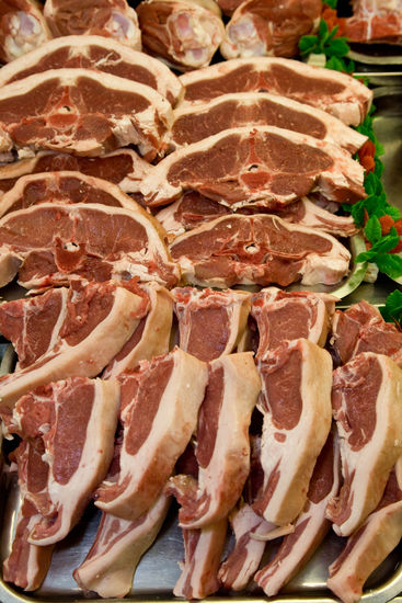Lamb Chops On Display Butchers Shop Editorial Stock Photo - Stock Image ...