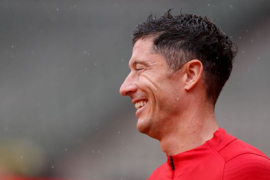 Robert Lewandowski Poland Smiles During His Editorial Stock Photo ...
