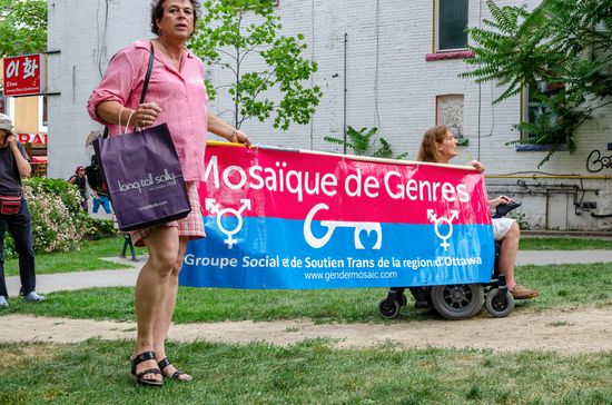 People Holding Banner Reading Gender Mosaic Editorial Stock Photo ...