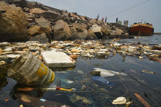 People Walk On Breakwater Plastic Domestic Editorial Stock Photo ...