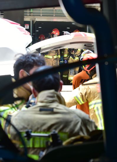 Rescuers Work Fire Accident Site Daegu Editorial Stock Photo - Stock ...