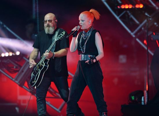 Steve Marker Shirley Manson Garbage Perform Editorial Stock Photo ...