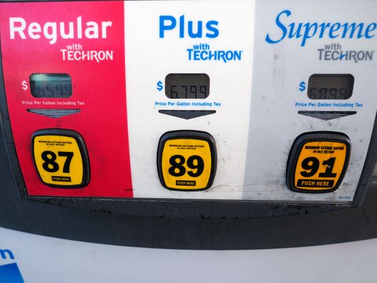 Chevron Gas Station Displays Three Grades Editorial Stock Photo - Stock ...