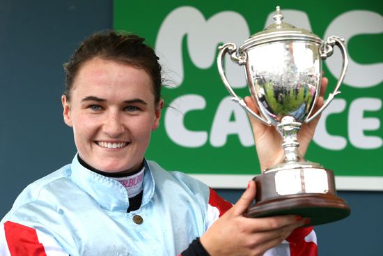 Jockey Alice Stevens Trophy After Winning Editorial Stock Photo - Stock ...