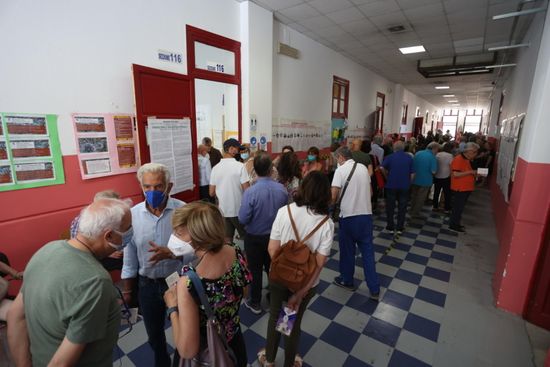 People Stand Line Polling Station Municipal Editorial Stock Photo ...