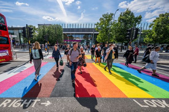 Lgbt Rainbow Pedestrian Crossing Shepherd Bush Editorial Stock Photo ...
