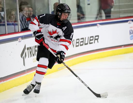 Sarah Maceachern Canada Skates Puck During Editorial Stock Photo ...