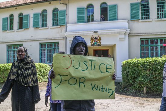 Protester Holds Placard Demanding Justice 19yearold Editorial Stock ...