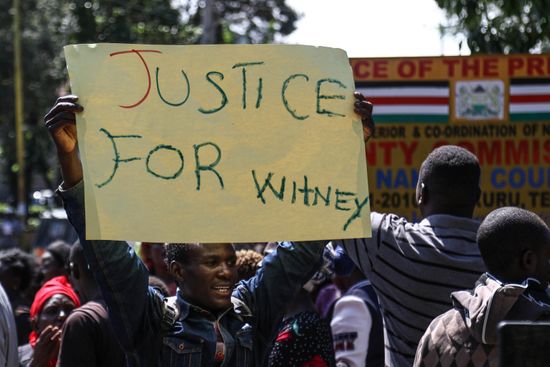 Protester Holds Placard Demanding Justice 19yearold Editorial Stock ...