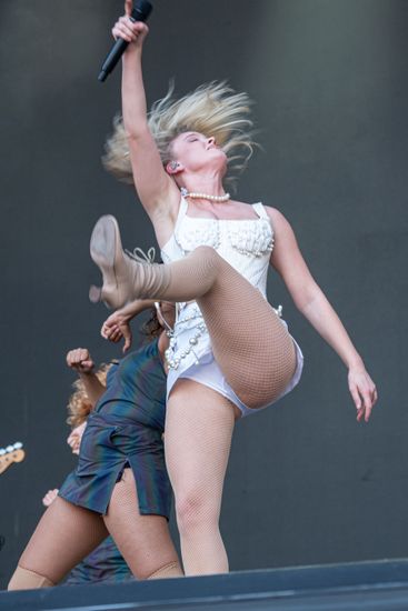 Singer Zara Larsson During Performance Within Editorial Stock Photo