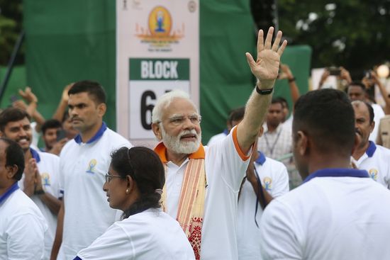 Indian Prime Minister Narendra Modi Waves Editorial Stock Photo - Stock ...