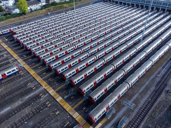 Tube Trains Stand Northfields Train Depot Editorial Stock Photo - Stock ...