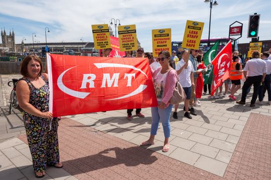 Rail Strike People Hold Rmt Banner Editorial Stock Photo - Stock Image ...