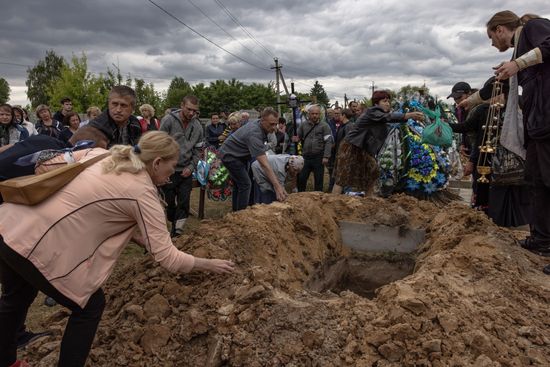 Relatives Friend Toss Handfuls Soil On Editorial Stock Photo - Stock ...