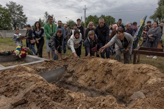 Relatives Friend Toss Handfuls Soil On Editorial Stock Photo - Stock ...