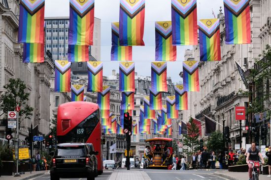 Pride Flags On Londons Regent Street Editorial Stock Photo - Stock ...