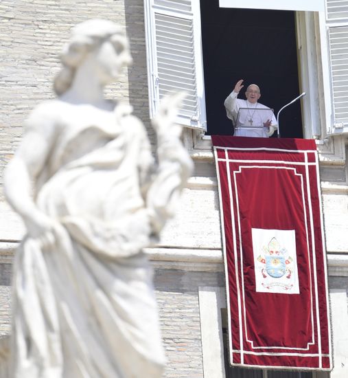 Pope Francis Waves Window His Office Editorial Stock Photo - Stock ...