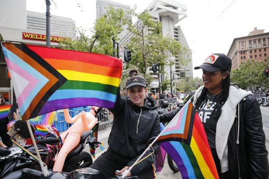 Person Rides Motorcycle Rainbow Flag Pride Editorial Stock Photo ...