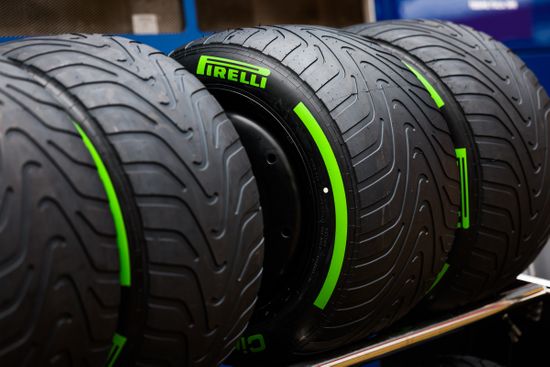 Pirelli Intermediate Tyres During Formula 1 Editorial Stock Photo ...