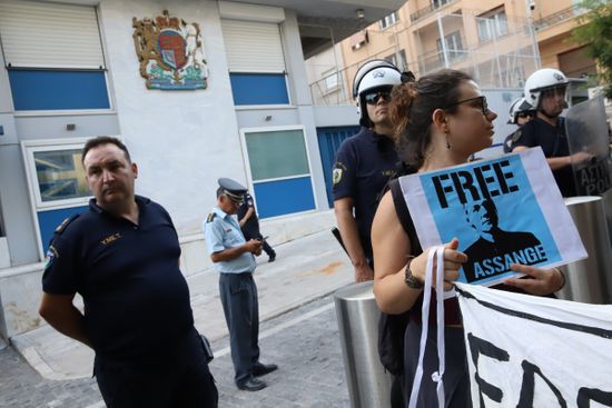 Demonstrators Gather Outside British Embassy Athens Editorial Stock ...