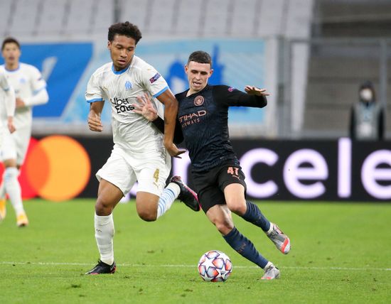 Boubacar Kamara Marseille Phil Foden Manchester Editorial Stock Photo ...
