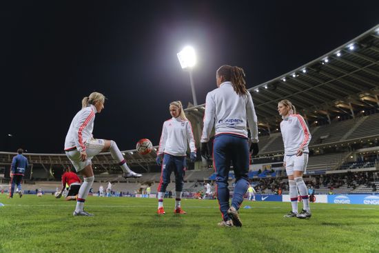 Claire Lavogez Olympique Lyonnais Elodie Thomis Editorial Stock Photo ...