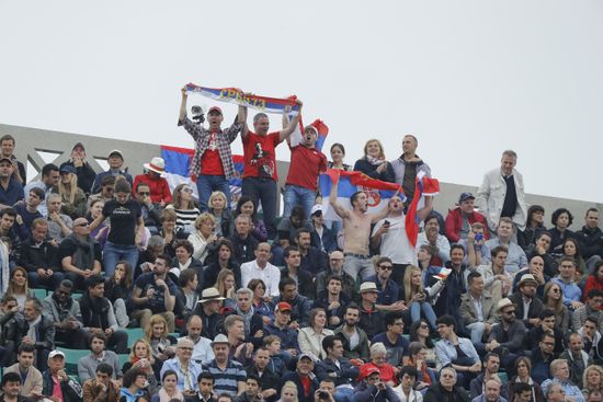 Fans Novak Djokovic Srb Flag During Editorial Stock Photo - Stock Image ...