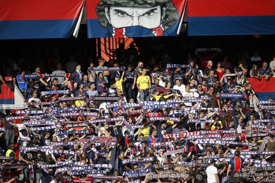 Illustration Ultras Paris Supporters During French Editorial Stock ...