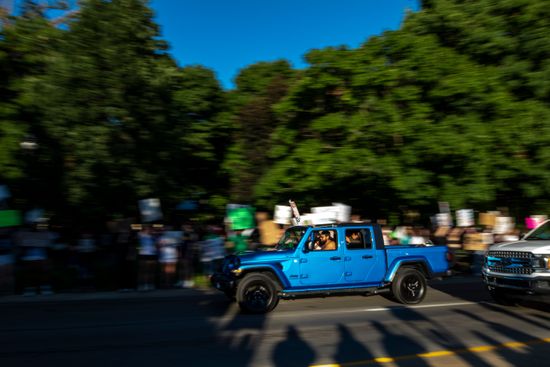 Car Supporters Hold Signs Honk Large Editorial Stock Photo - Stock ...