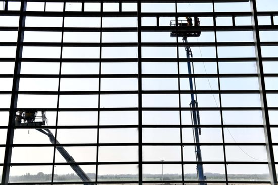 Workers Seen Construction Site Daan Airport Editorial Stock Photo ...